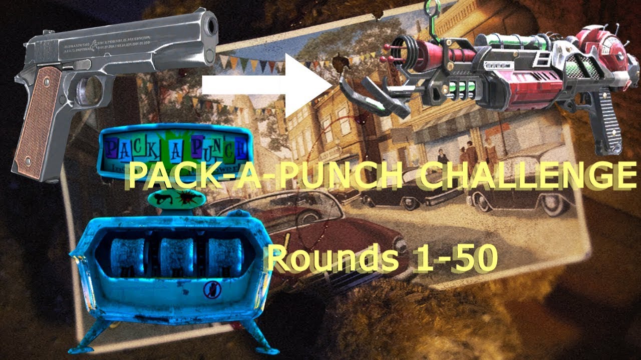 Town Zombies Pack-A-Punch Every Weapon Challenge COMPLETED (Rounds: 1 ...