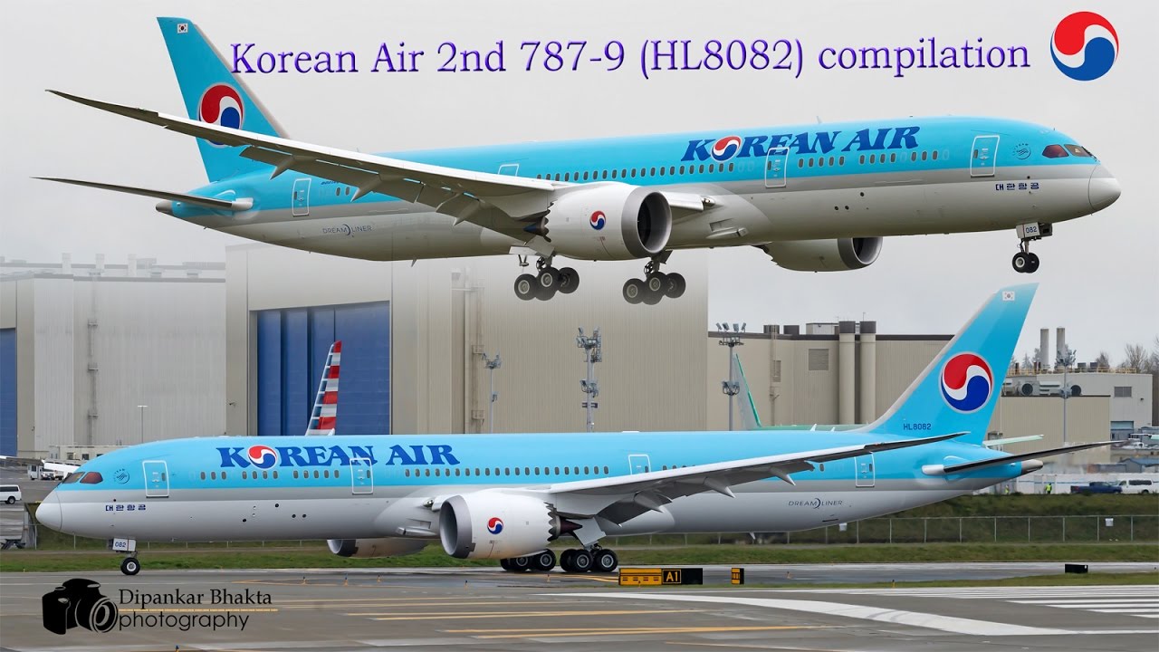 Korean air second B787-9 dreamliner (HL8082) compilation of takeoff ...