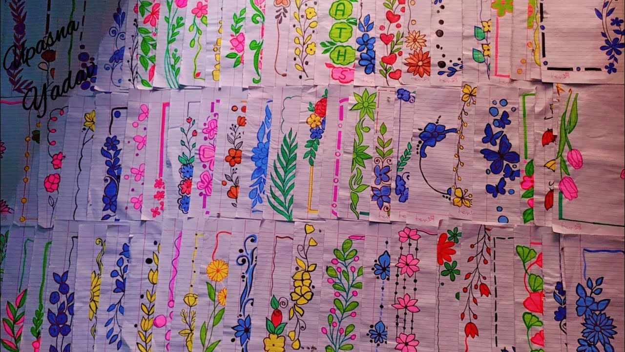 50 BEAUTIFUL BORDER DESIGNS/ PROJECT WORK BORDER DESIGN /A4 SHEET/ FILE ...