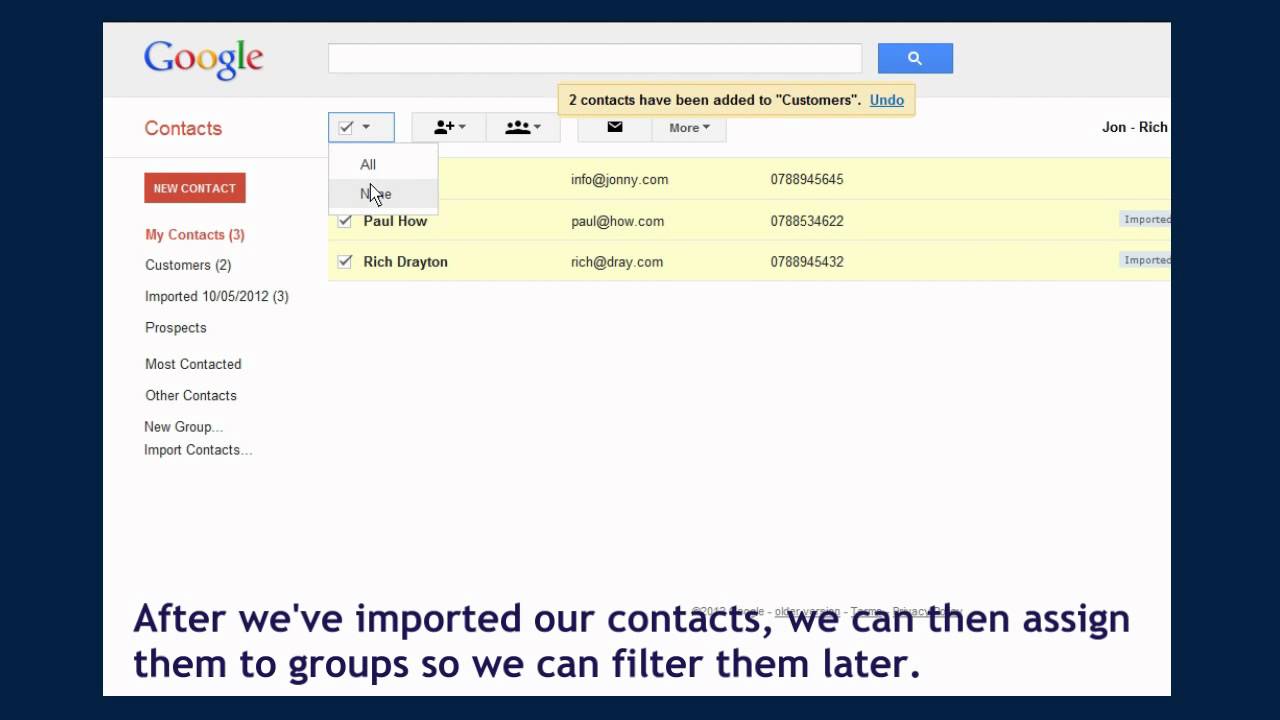 Sending SMS to your Google Contacts database - YouTube