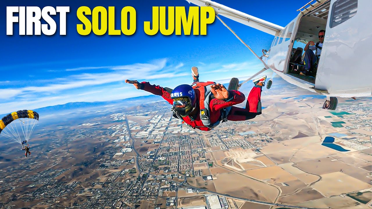 AFF Student Course, First SOLO Jump #1 - YouTube