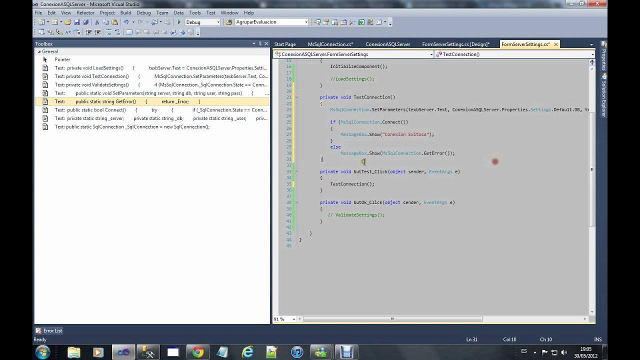 Como Conectarse a un Servidor MS SQL Server con C# - YouTube