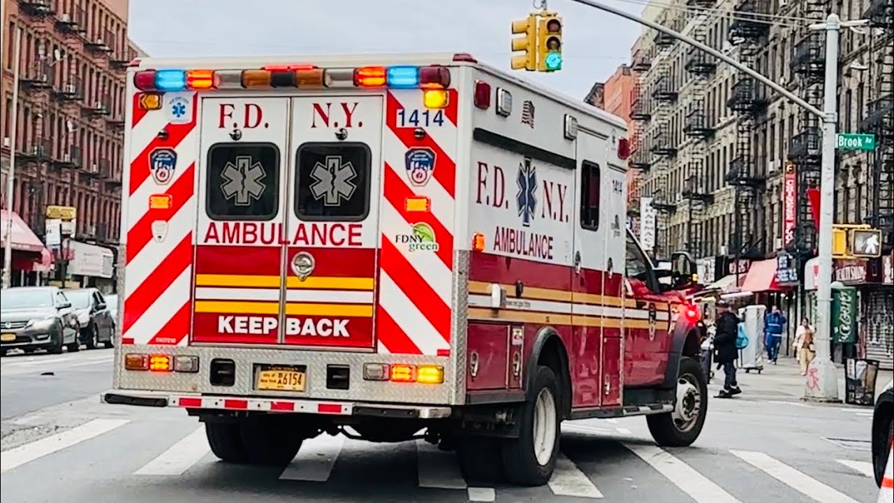FDNY EMS AMBULANCE RESPONDING ON 138TH STREET IN THE SOUTH BRONX AREA ...