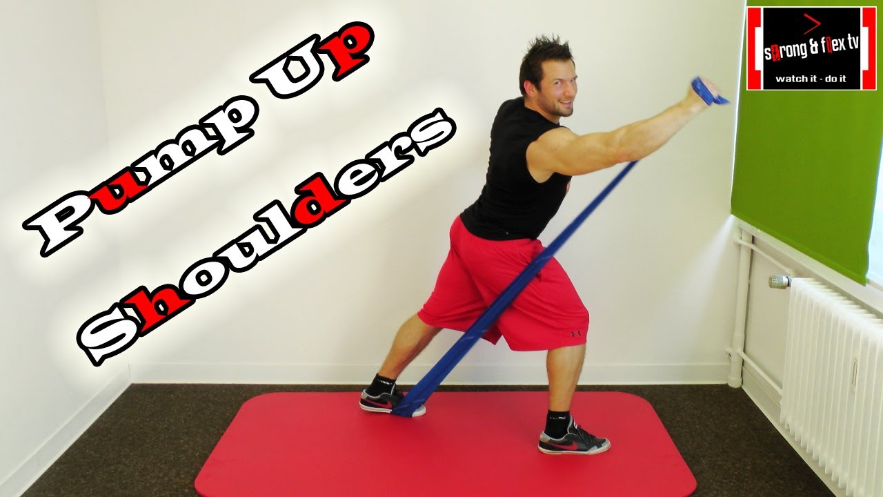 Pump up your shoulder! Resistance band exercises - YouTube