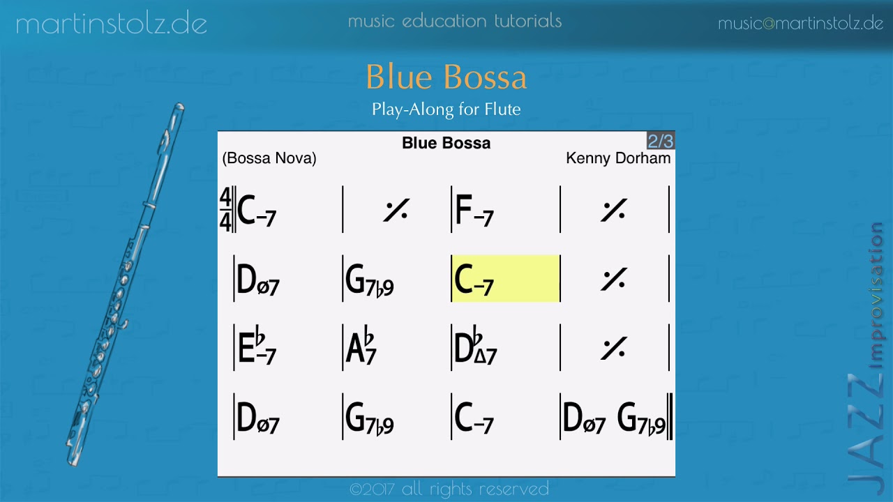 "Blue Bossa" Play-Along for Flute (C instruments) - YouTube