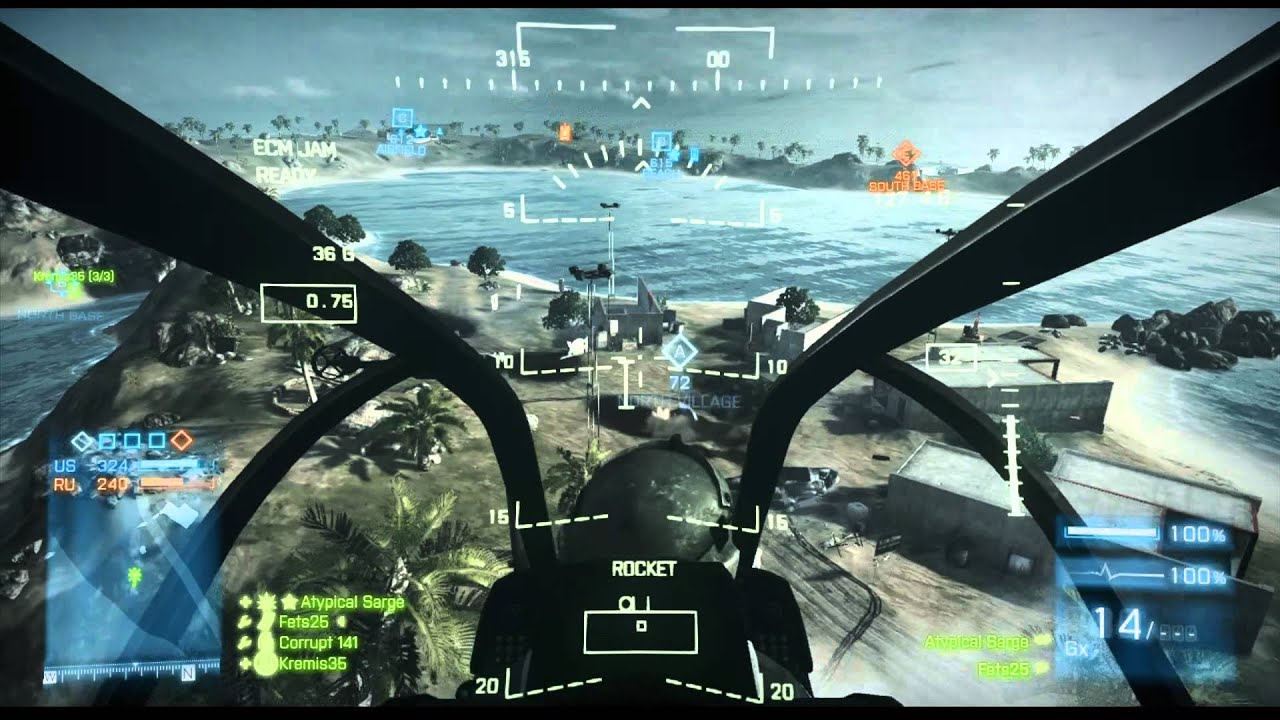 BF3 Attack Helicopter Strategy, Tips & Tactics on Wake Island 5 Flag ...