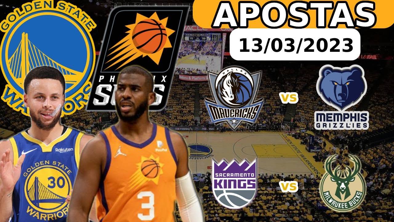 APOSTAS E PALPITES PARA NBA 13/03 - WARRIORS VS SUNS - BUCKS ...