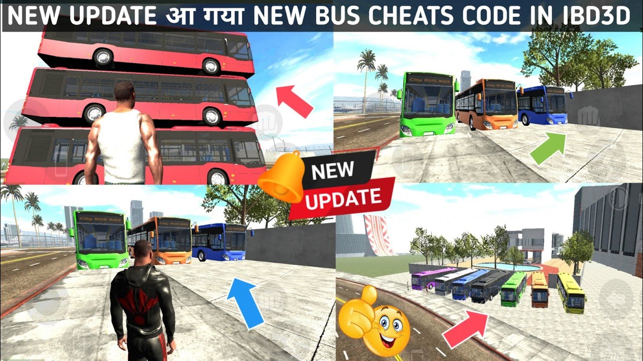 NEW BUS CHEATS CODE IN IBD3D | NEW UPDATE IN IBD3D INDIAN BIKE DRIVING 3D NEW UPDATE BUS CHEATS ...