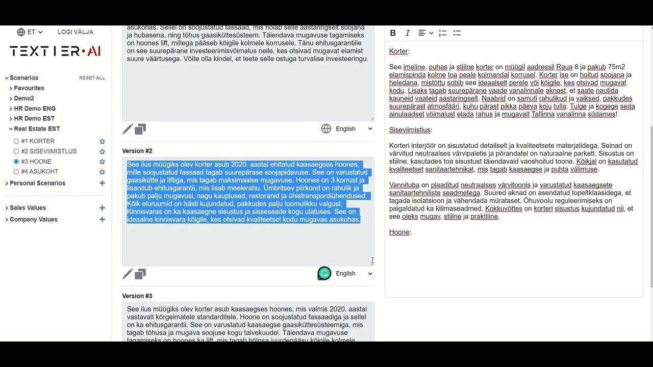 Textier kinnisvara kuulutuste loomiseks - YouTube