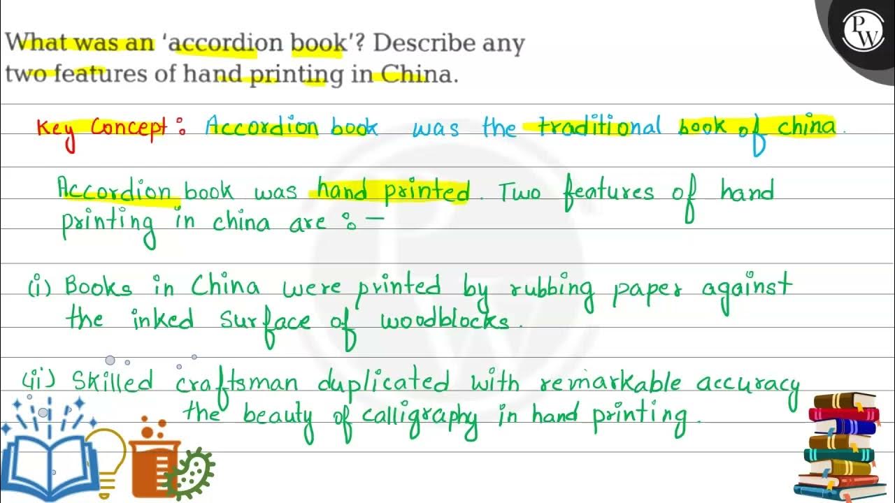 Whatas an 'accordion book'? Describe any two features of hand printing in China. - YouTube