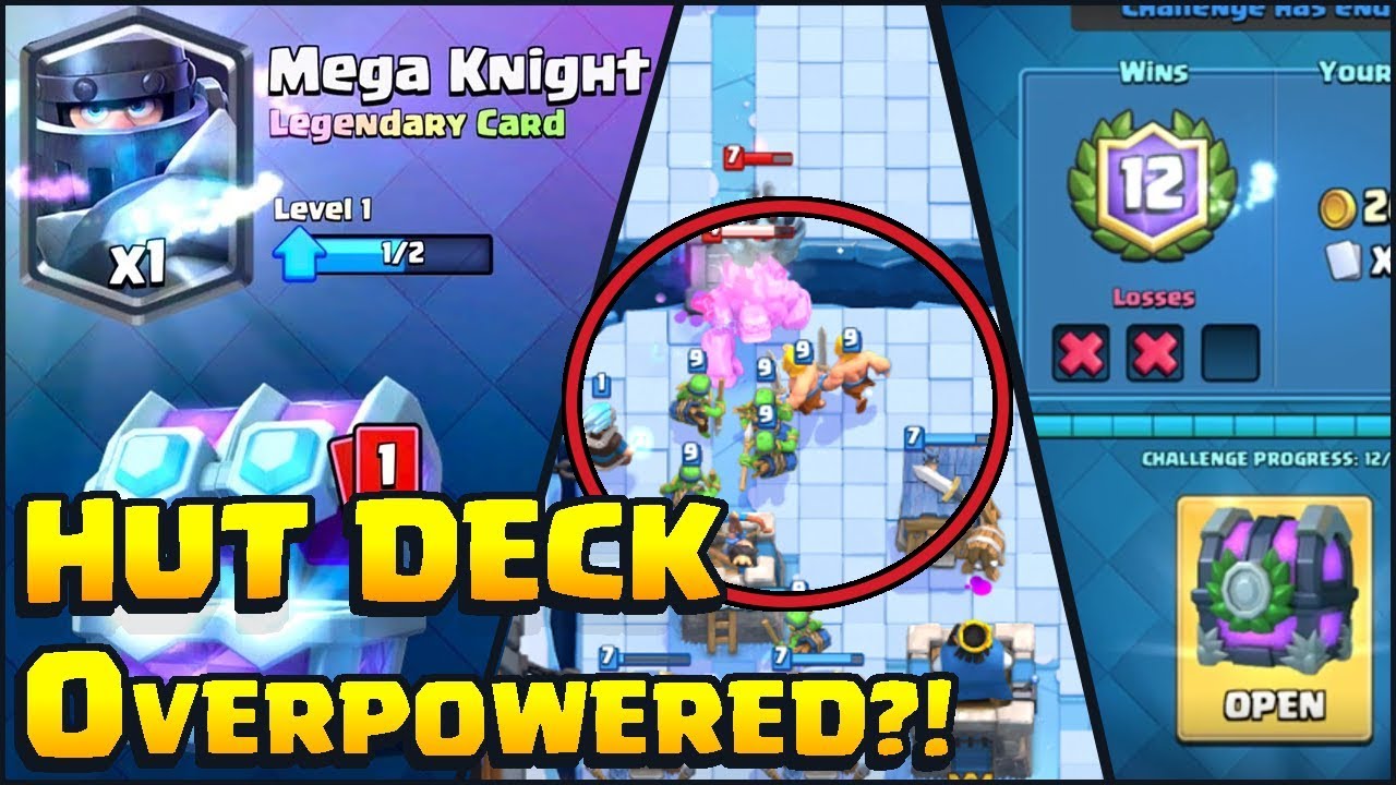 X-Bow Barb Hut Deck 12 Win Challenge Deck Legendary Mega Knight - Clash ...