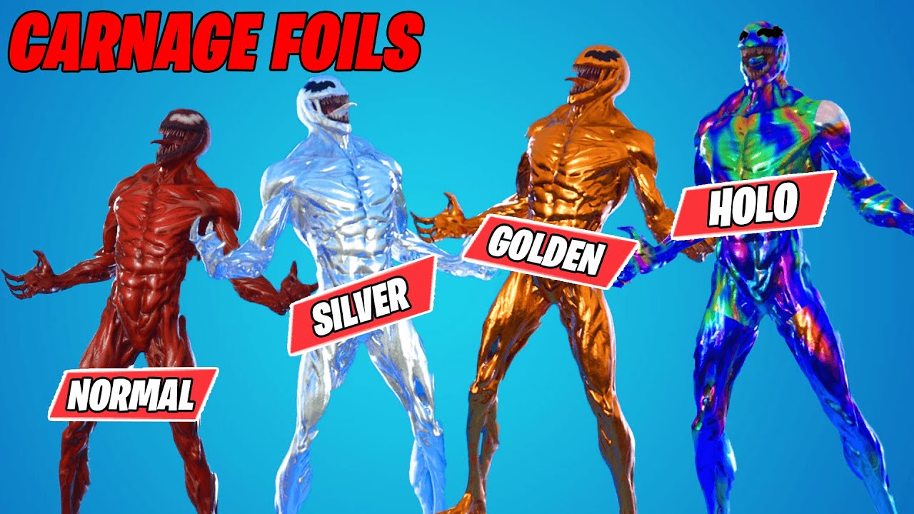 Fortnite CARNAGE styles: SILVER, GOLDEN and HOLO! (Fortnite Custom ...