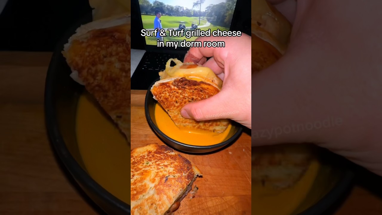 Surf & Turf grilled cheese in my dorm room #shorts - YouTube