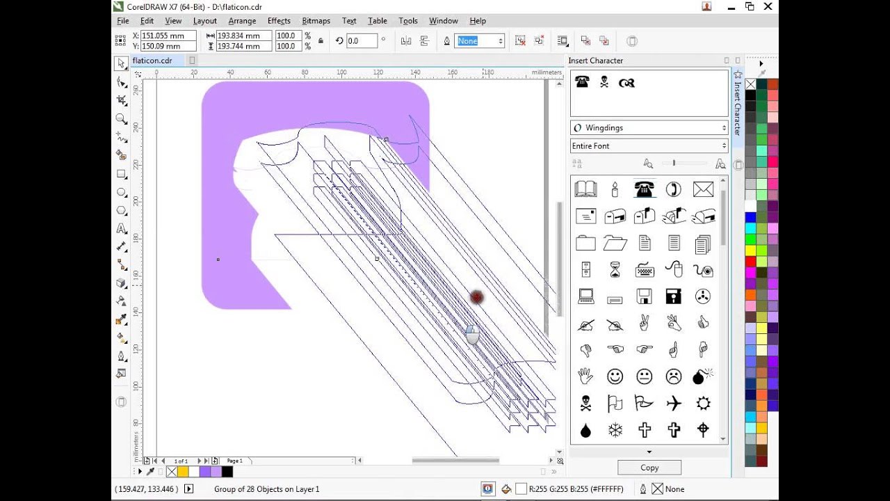 Mendesain Flat Icon dengan bayangan Extrude di Coreldraw X7 - YouTube