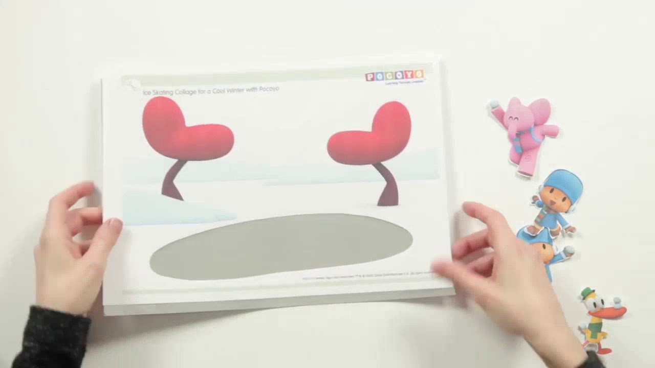Pocoyo Arts & Crafts: Winter Collage | Crafts with Pocoyo - YouTube
