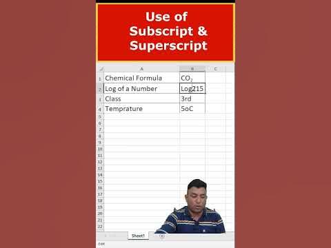 Use of Subscript and Superscript in excel.#Shorts - YouTube