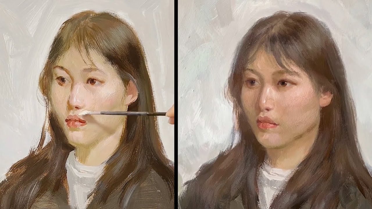 Oil portrait of girl painting demonstration - YouTube