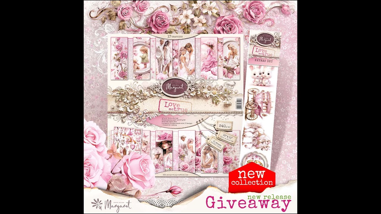 Scrapbooking Paper Collection "Love me True" - GIVEAWAY - YouTube