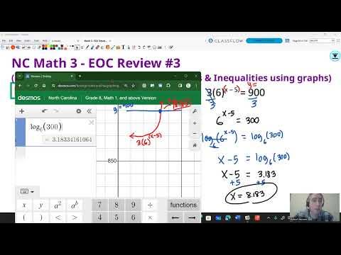 NC Math 3 - EOC Review 3 Part 4 - Systems of Equations and Inequalities Using Desmos - YouTube