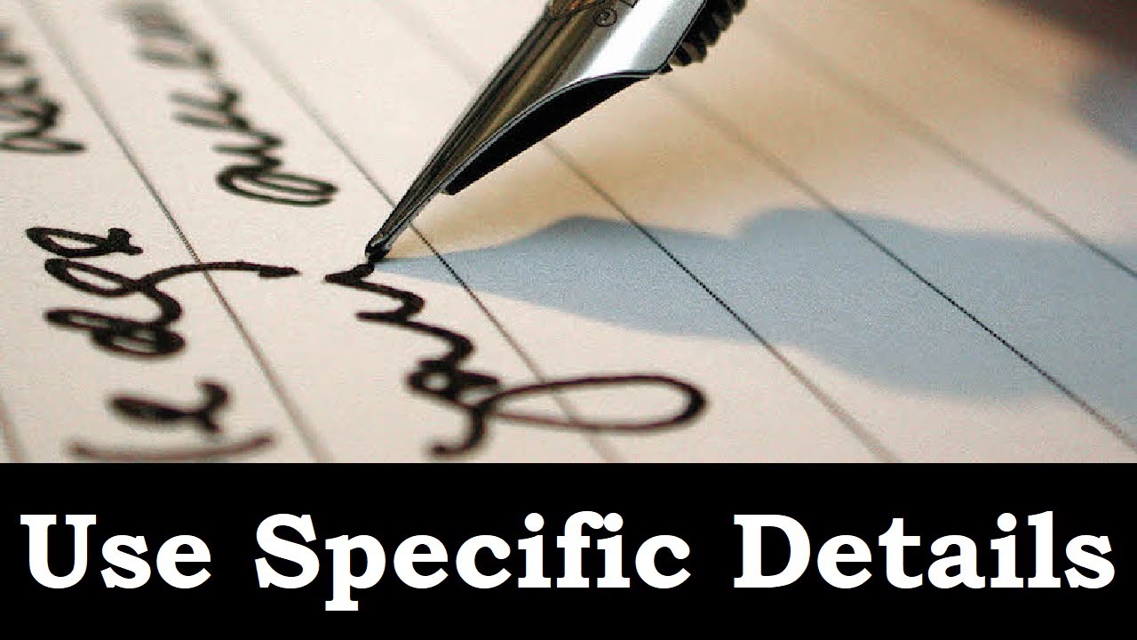 Writing Lesson: Specific Details - YouTube