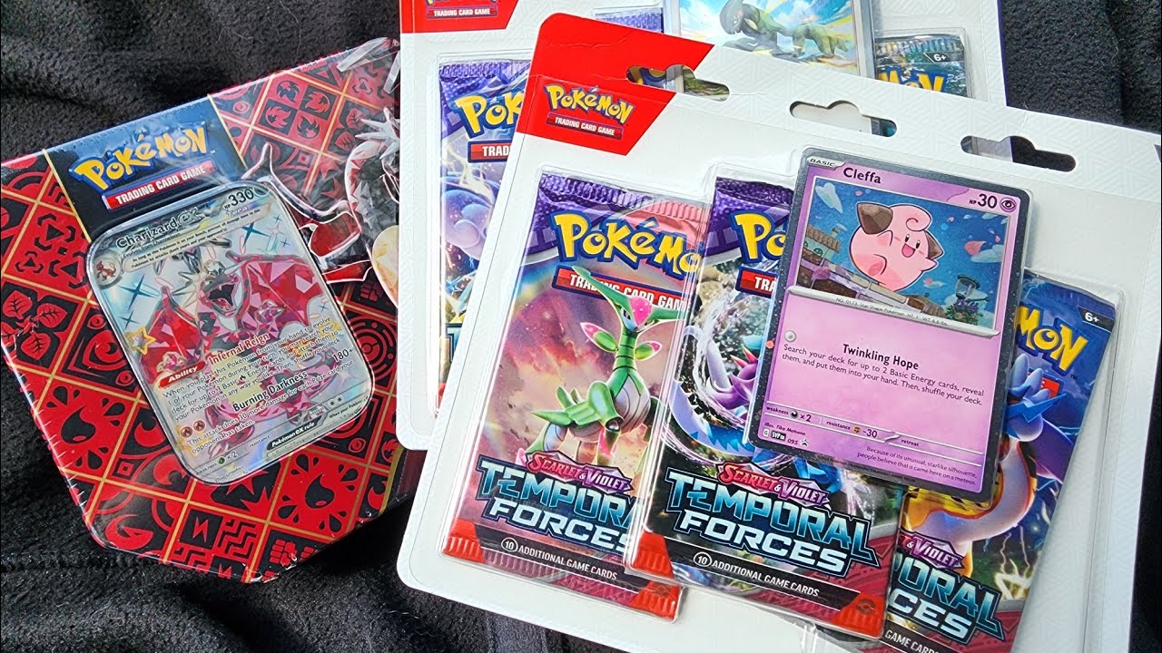 Temporal Forces 3 Pack Blisters and Palean Fates Tin - Pokemon Cards ...