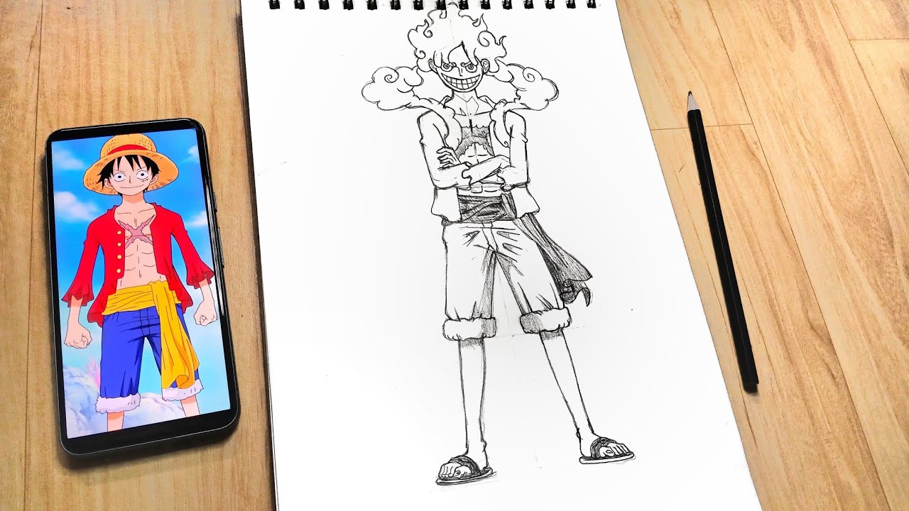 How to Draw Luffy Gear 5 (Full Body) | Drawing Luffy Full Body | Anime ...