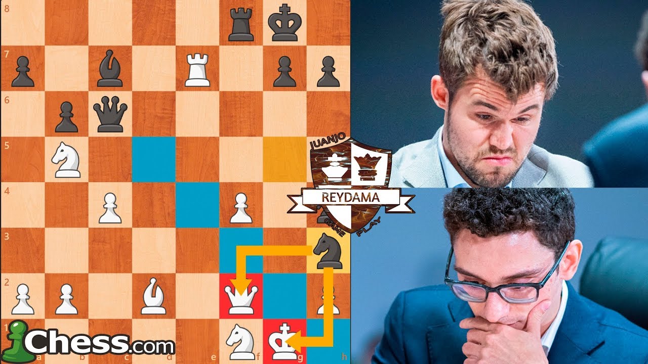 Jaque Mate con doble a Rey dama! Caruana Vs Carlsen Campeonato del ...