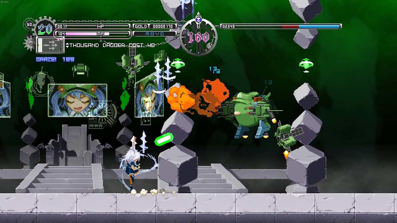 Touhou Luna Nights - 1 HP Mode :Kappa: Boss Fight - No Time Stop/Slow ...