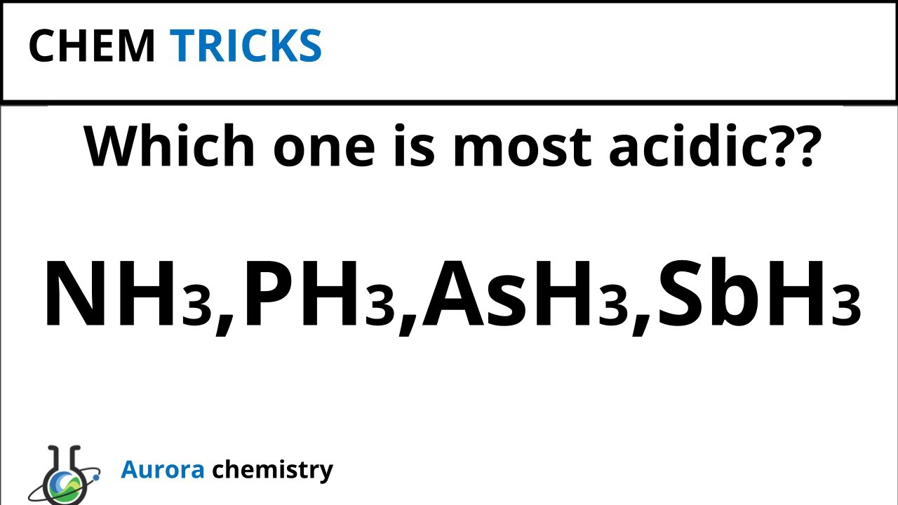 Order of acidity in Hydrides of group 15 elements || Nitrogen family ...