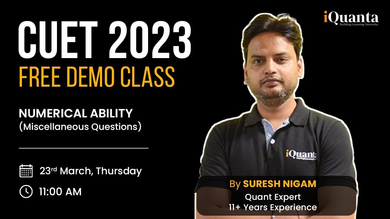 CUET 2023 | NUMERICAL ABILITY SESSION | GENERAL TEST | MISCELLANEOUS ...