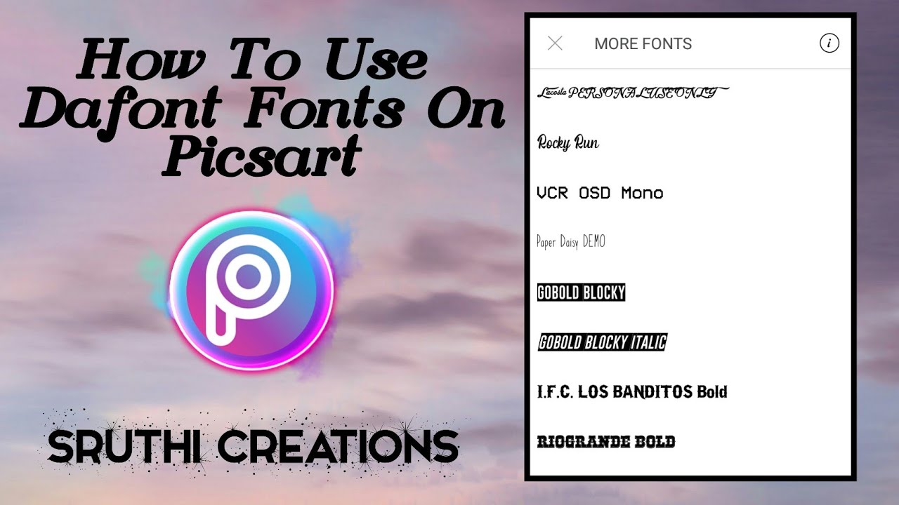 How To Use Dafont Fonts In Picsart | Free Fonts In Picsart | Sruthi ...