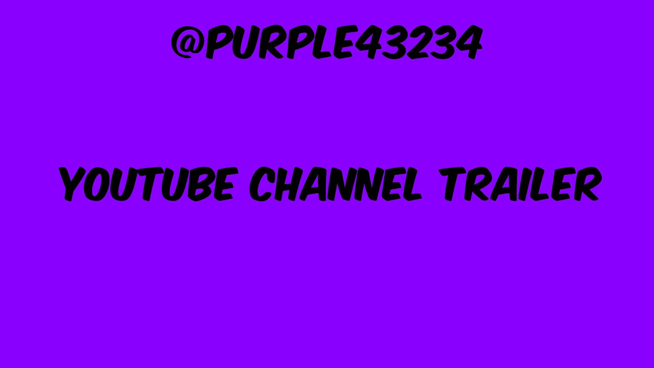 PURPLE'S YOUTUBE CHANNEL TRAILER - YouTube