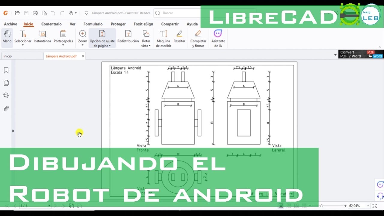 [LibreCAD]-Dibujando el Robot de Android - YouTube
