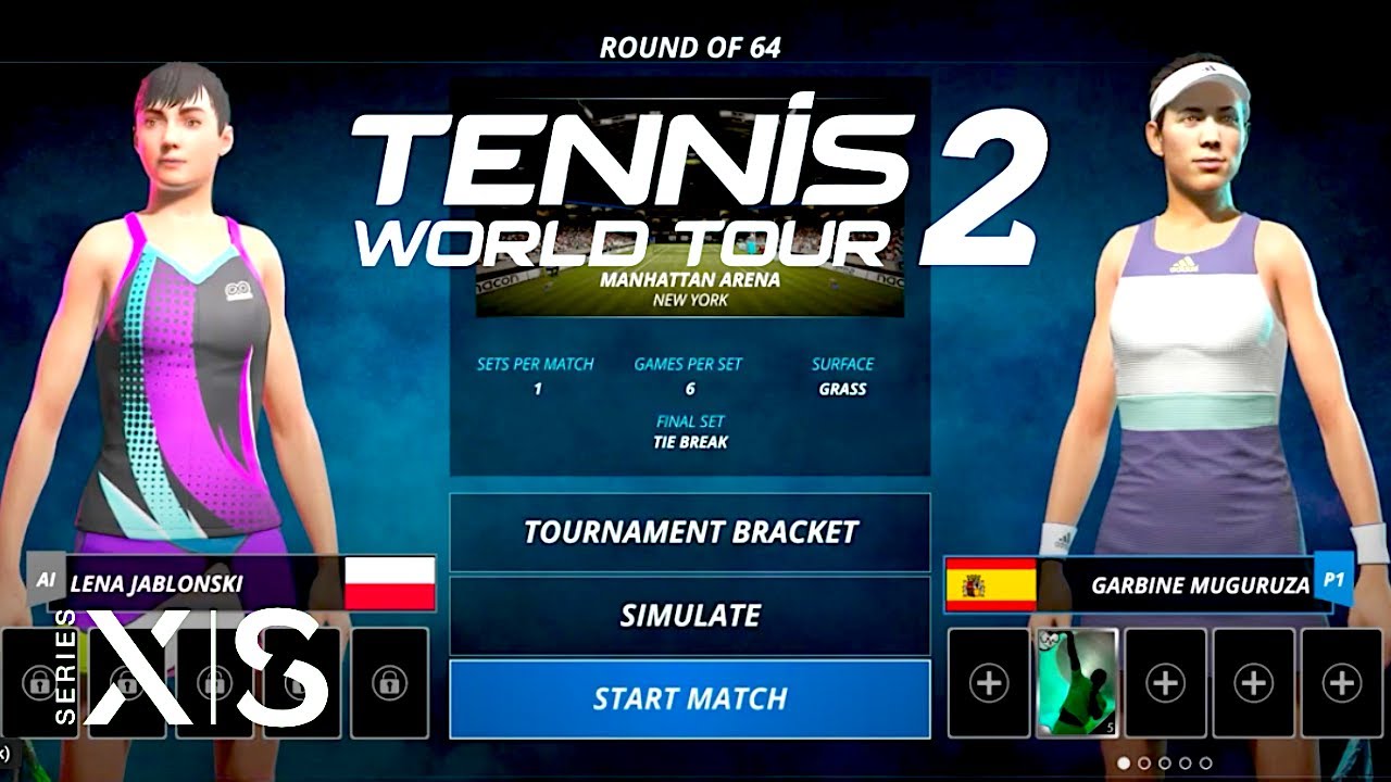 Tennis World Tour 2 Xbox Series X Gameplay | Muguruza vs Jablonski ...
