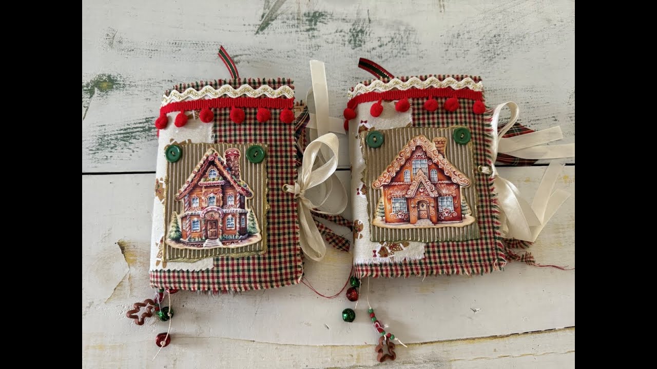 Gingerbread Christmas Themed Handmade Journals - Flip Through of 2 ...