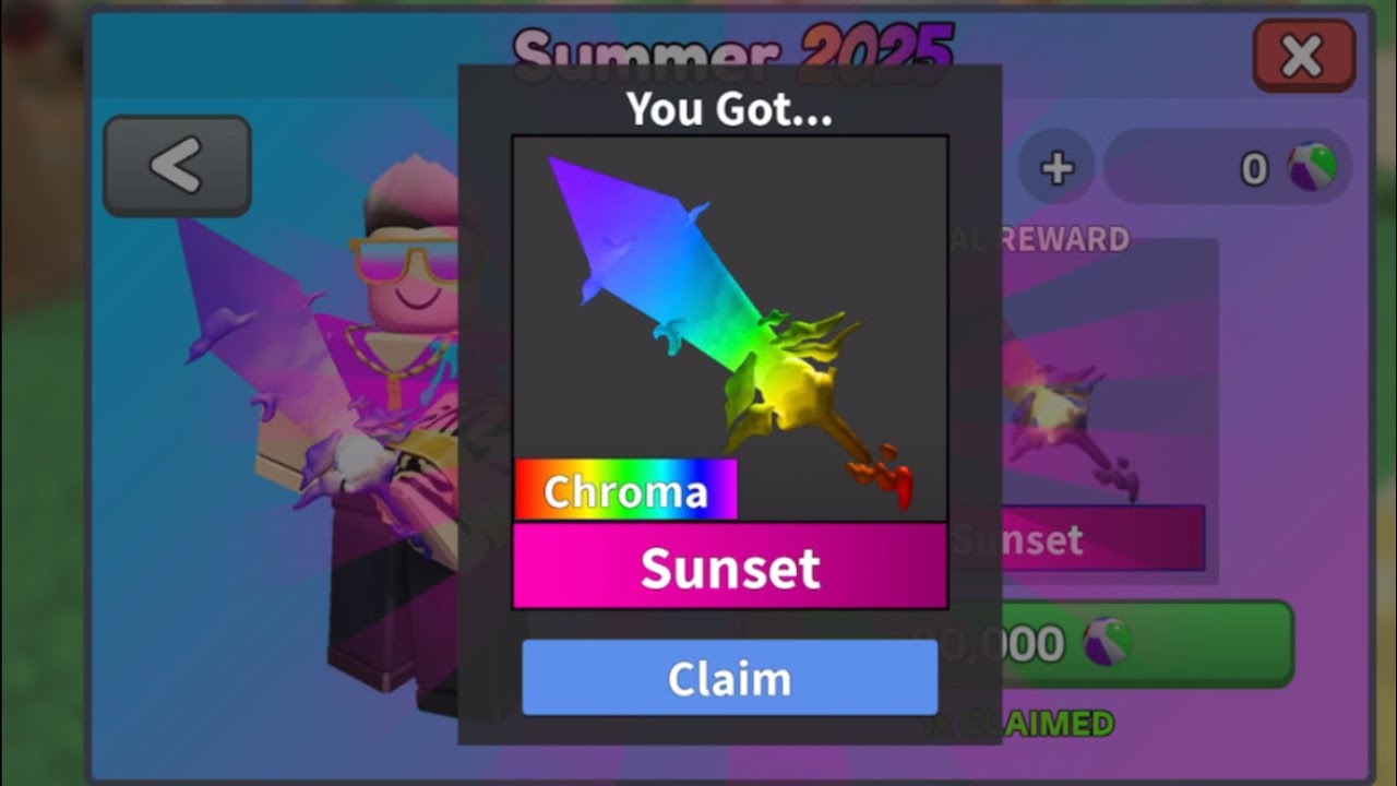 I GOT the CHROMA SUNSET in MM2! (INSANE LUCK!) - YouTube