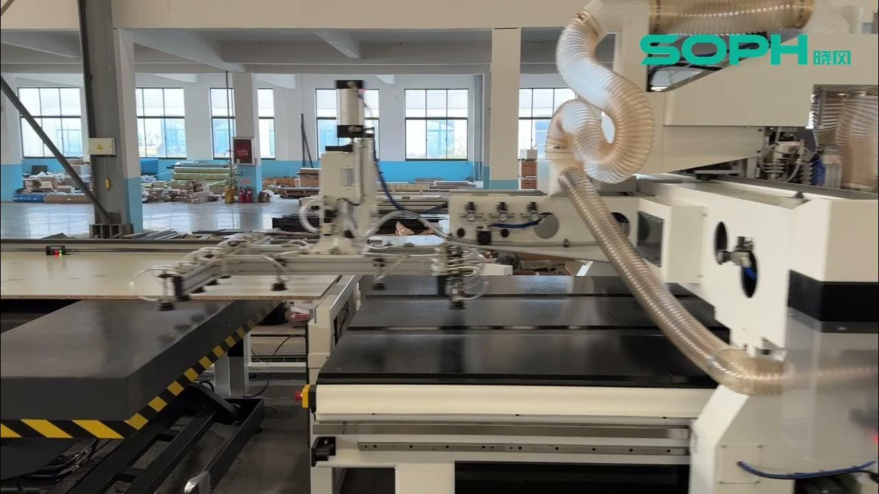 SOPH MSK2822A CNC NESTING MACHINE WITH AUTO LABELING, LOADING AND UNLOADING - YouTube