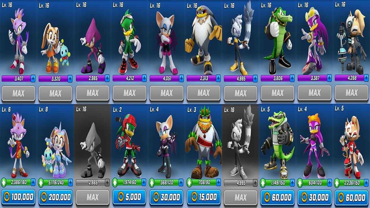 Sonic Forces Speed Battle - All Max Level Rare vs One Special Skin ...