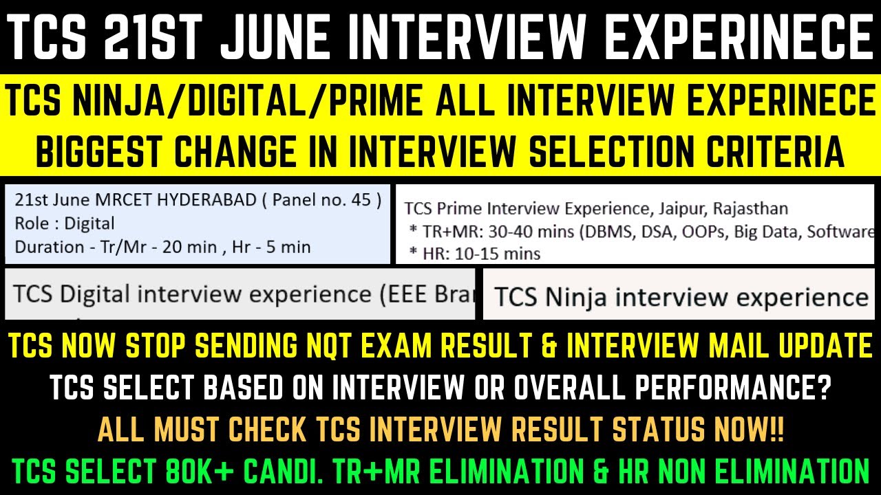 TCS Select 80,000+ Candidates From 2024 Batch | TCS 21 June Ninja ...