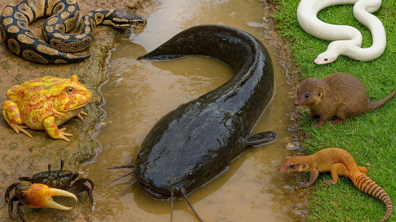 Amazing! Caught a Giant Catfish in a Deep Hole With Scary Animals ...