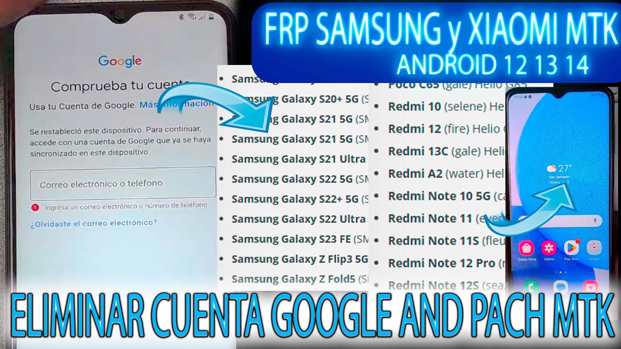 FRP BYPASS SAMSUNG NOTE 20 S20 S21 S22 S23 XIAOMI C65 REDMI 10 12 13C ...