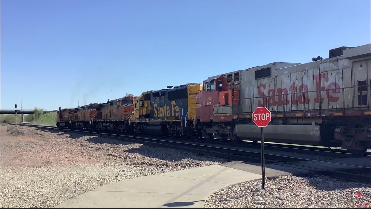 An SD70MAC, A KCS AC44, 3 Dash 9’s Lead LINKCK With Two SANTA FE’s, And ...