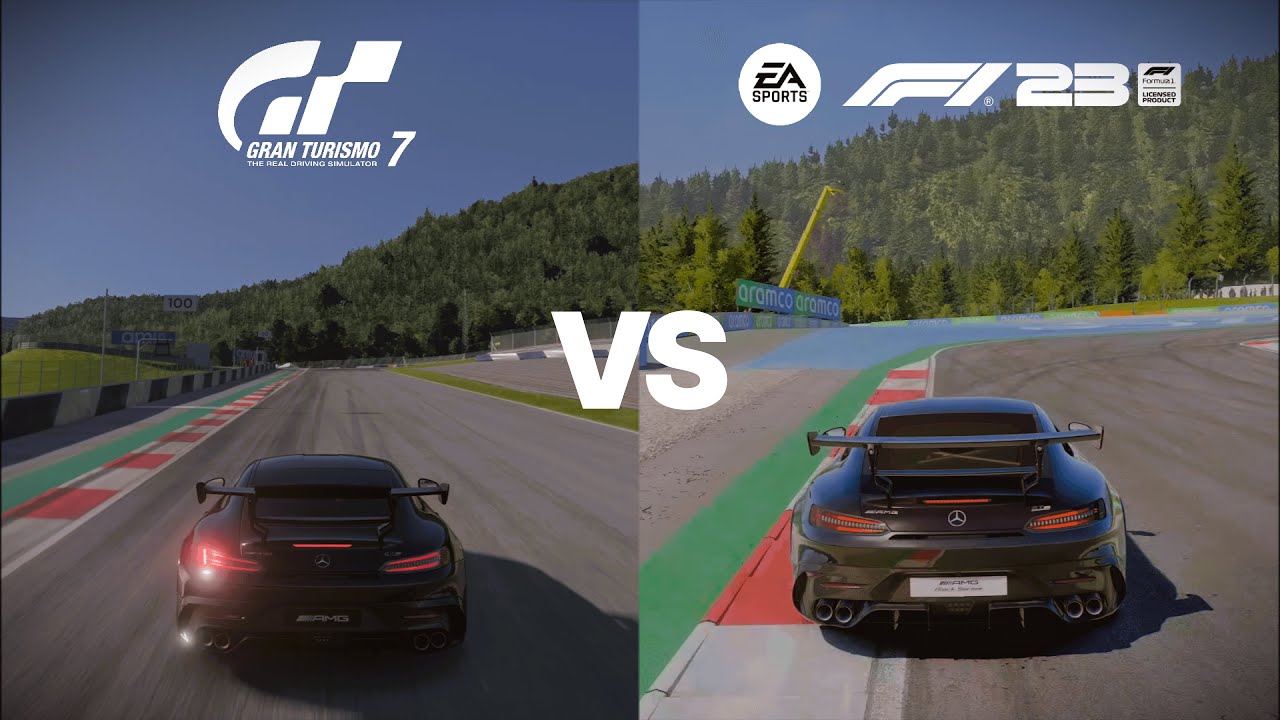 GRAN TURISMO 7 vs F1 23 | AMG GT BLACK SERIES COMPARATIVO (4K PS5 HDR ...