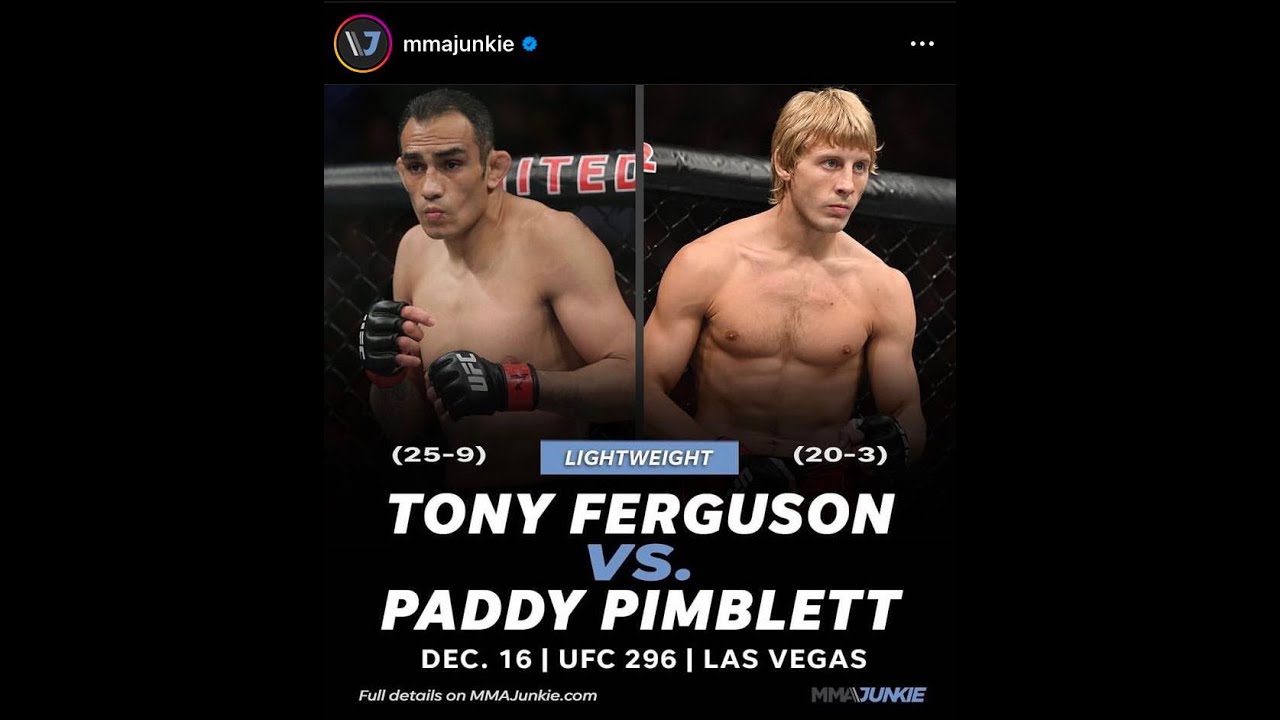 Tony Ferguson vs Paddy Pimblett (UFC-296)Highlights/Breakdown ...
