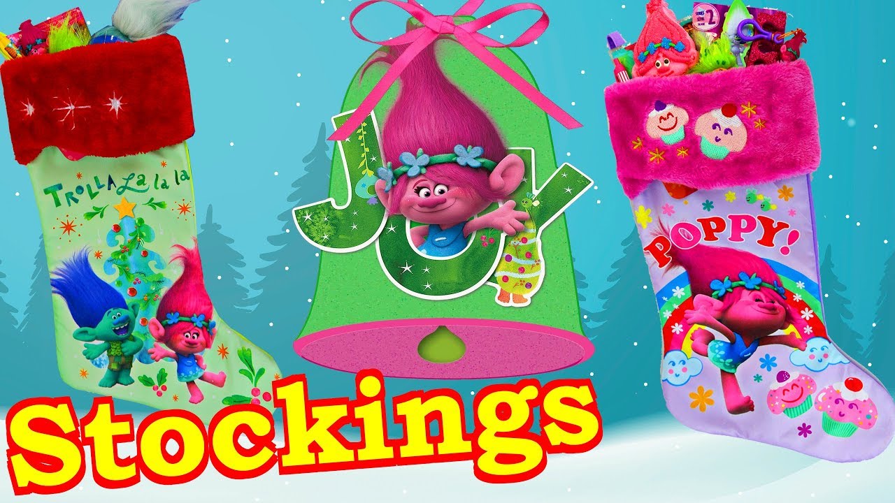 Trolls Holiday Movie Themed Christmas Stocking Opening + Surprise Toys ...