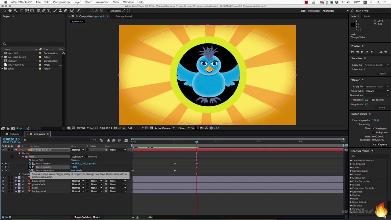 Adobe After Effects | Masker eigenschappen animeren (animating mask ...