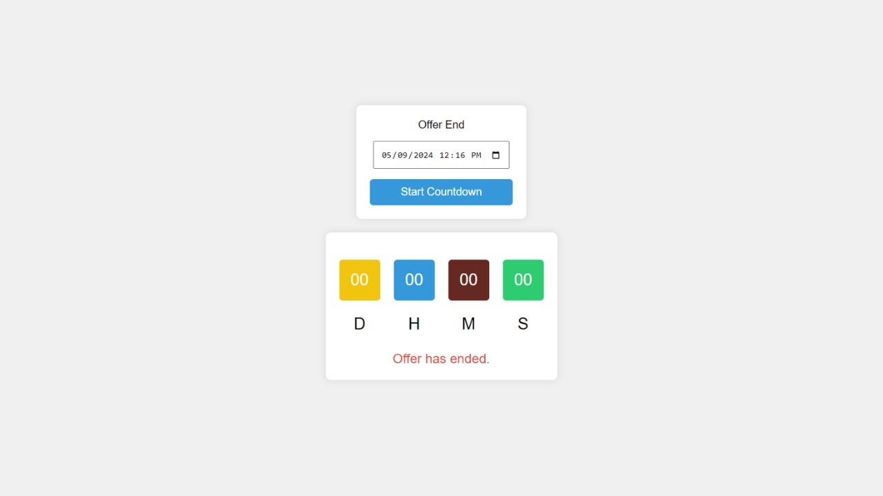 Set Timer Using Html Css And Js Web Development Codex Craft Youtube 5936
