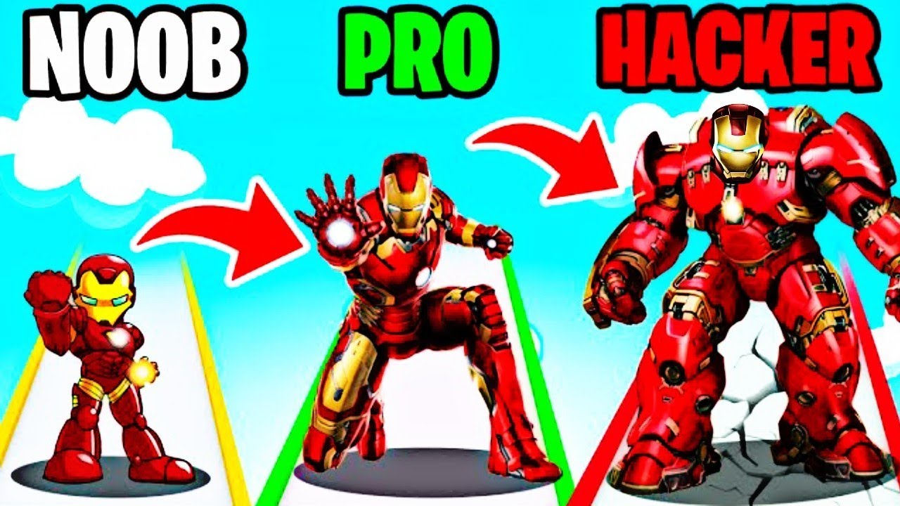 NOOB VS PRO vs HACKER IRON MAN SUITS - YouTube