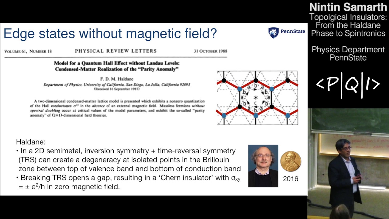 Nitin Samarth (Penn State): Topological Spintronics: From the Haldane ...