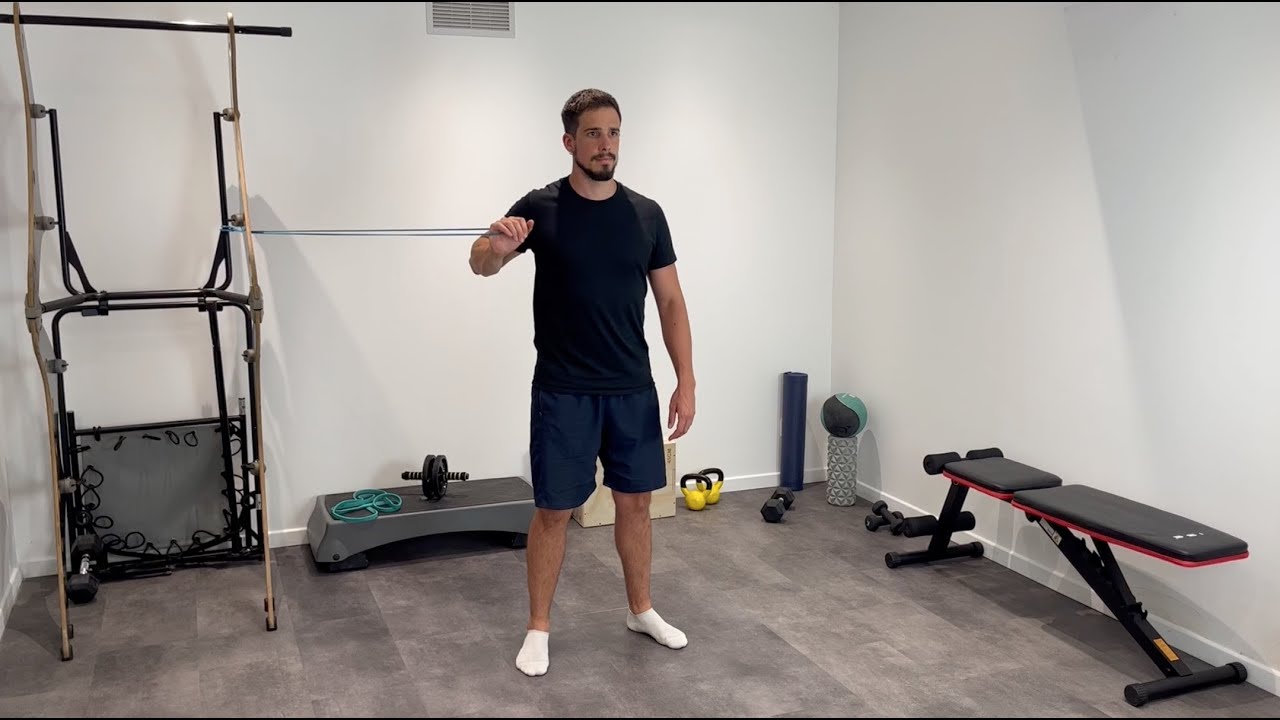 Band Single Arm Chest Press - YouTube